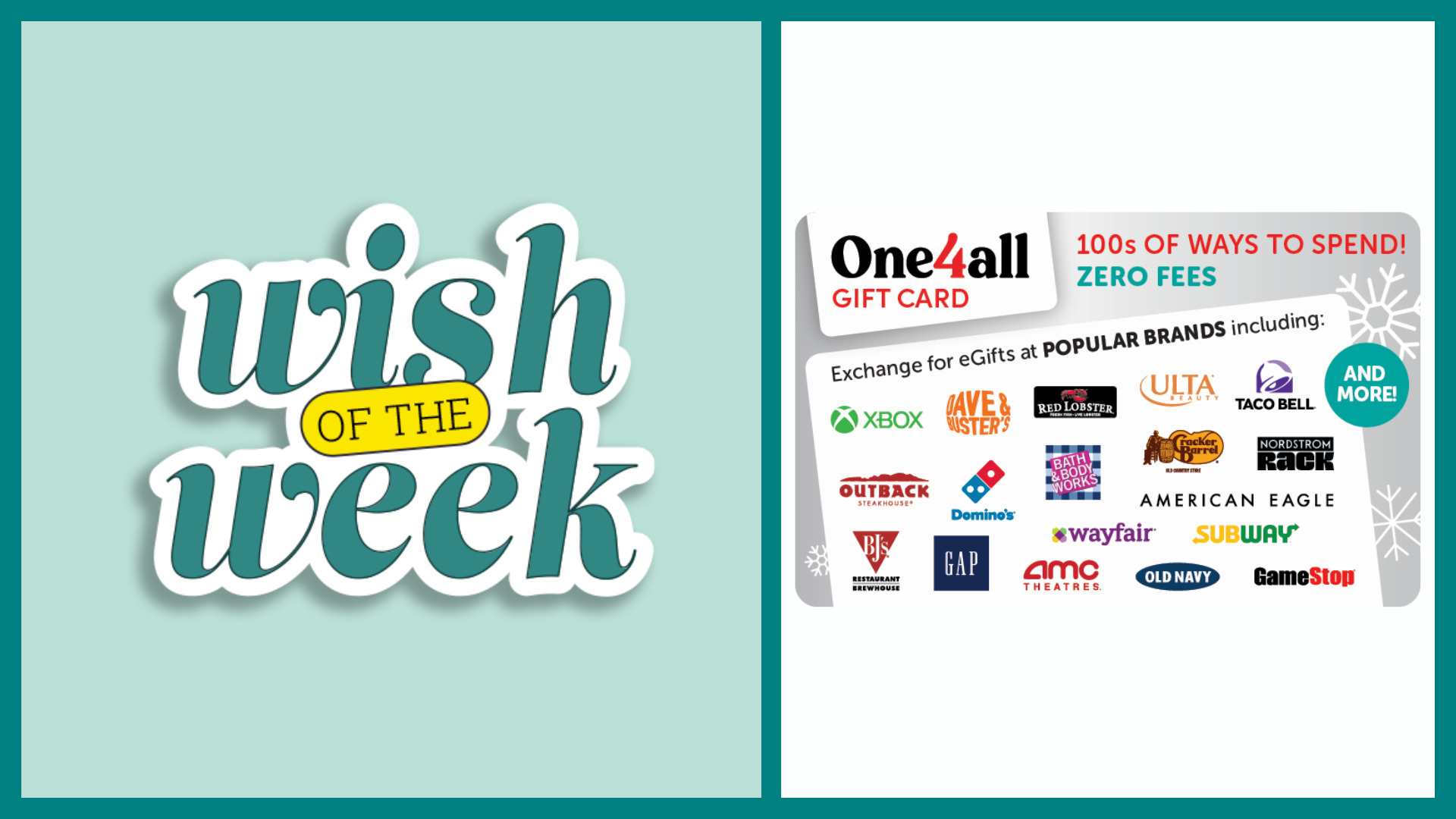 Wish of the Week Win a $200 One4all Gift Card from Giftcards.com - Good ...